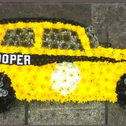 Yellow Mini Cooper Tribute | Rays Florist Flower Delivery