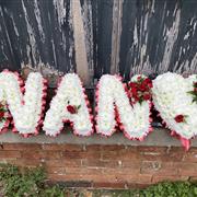 NAN Floral Heart Funeral Letters | Funeral Flowers Aldershot