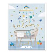 Welcome Sweet Baby Boy Greetings Card | Rays Florist Flower Shop Ash